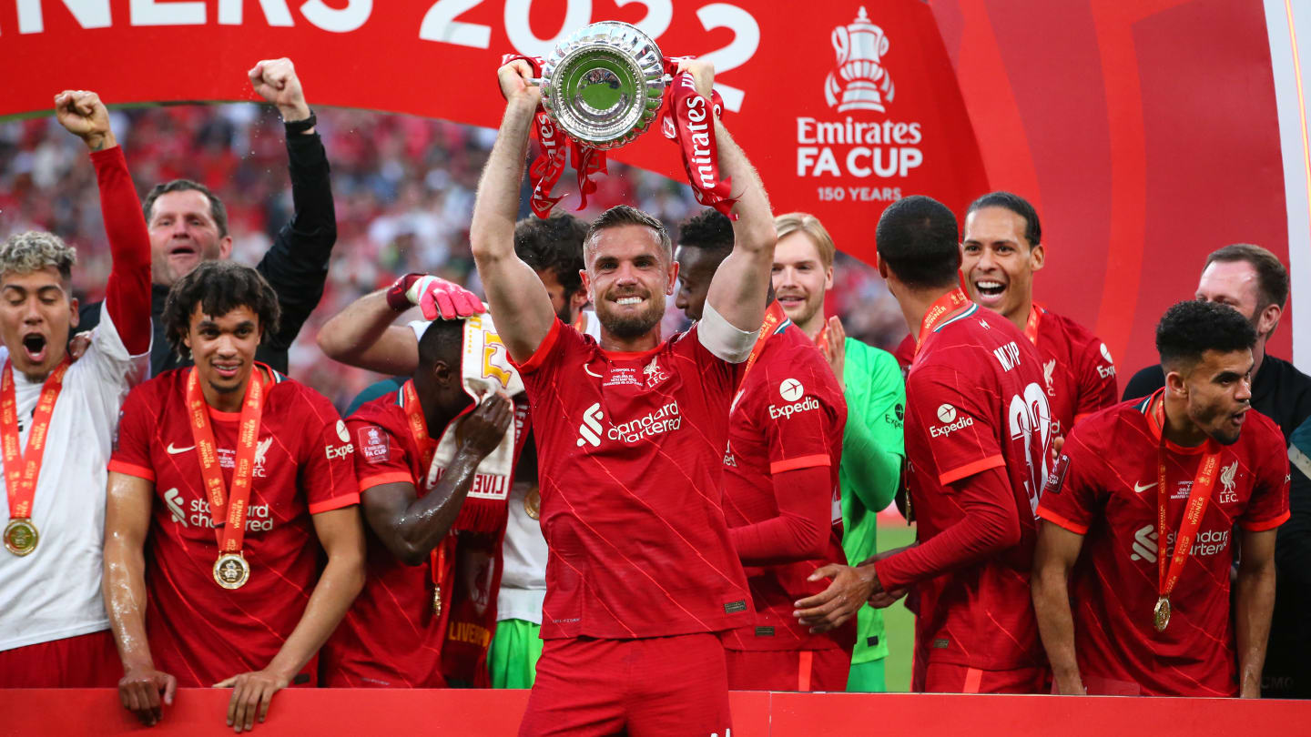 Jordan Henderson reacts to becoming first Liverpool captain to lift six ...
